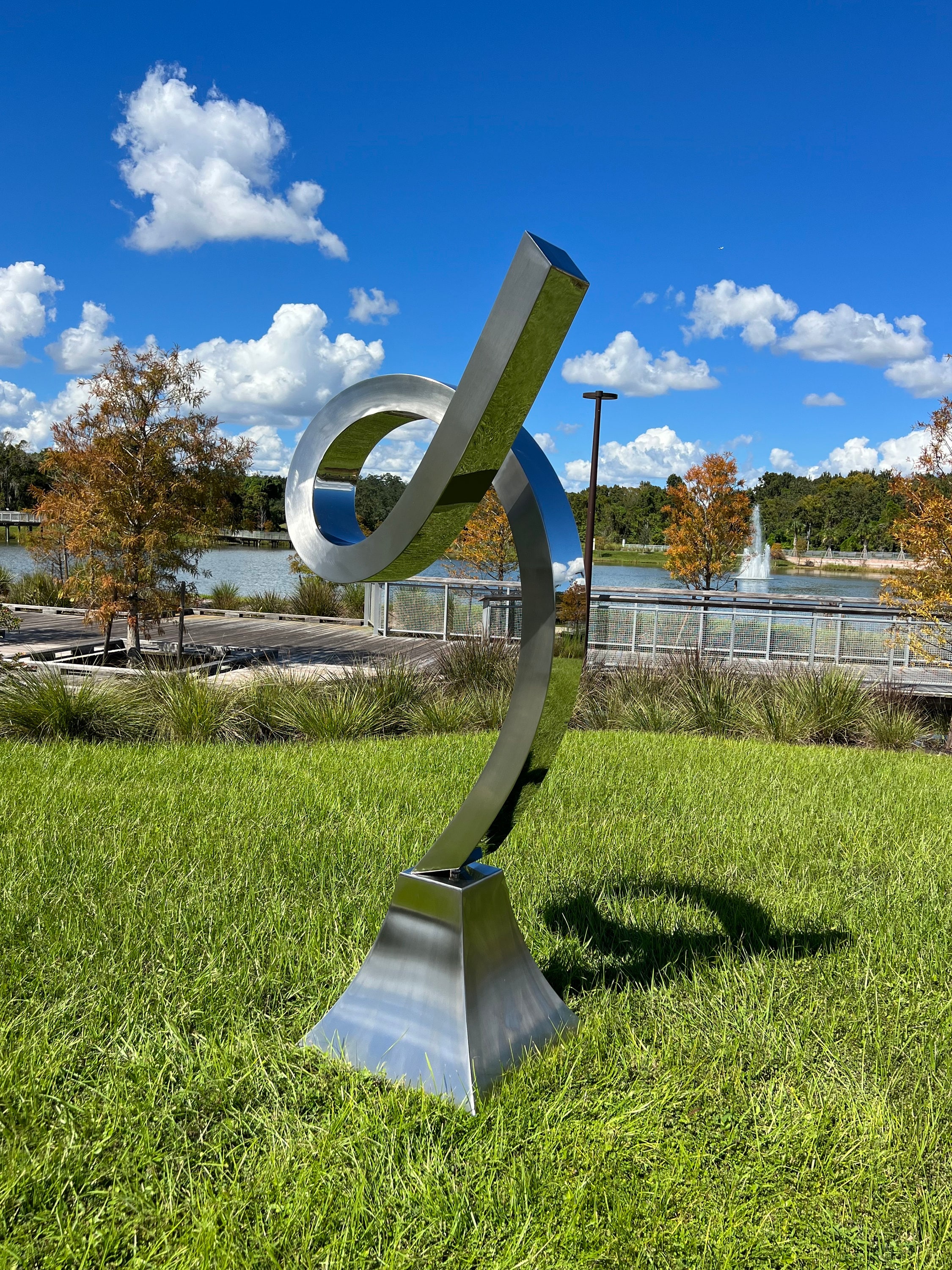 Abstract Sculpture, Large Garden Statue, High Polished Stainless Steel ...