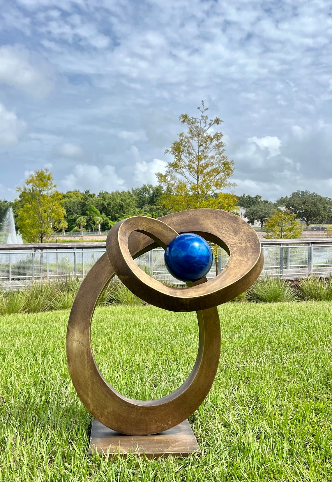 Continuous Loops Brass Outdoor Indoors Yard Sculpture, Minimal Fine Art ...