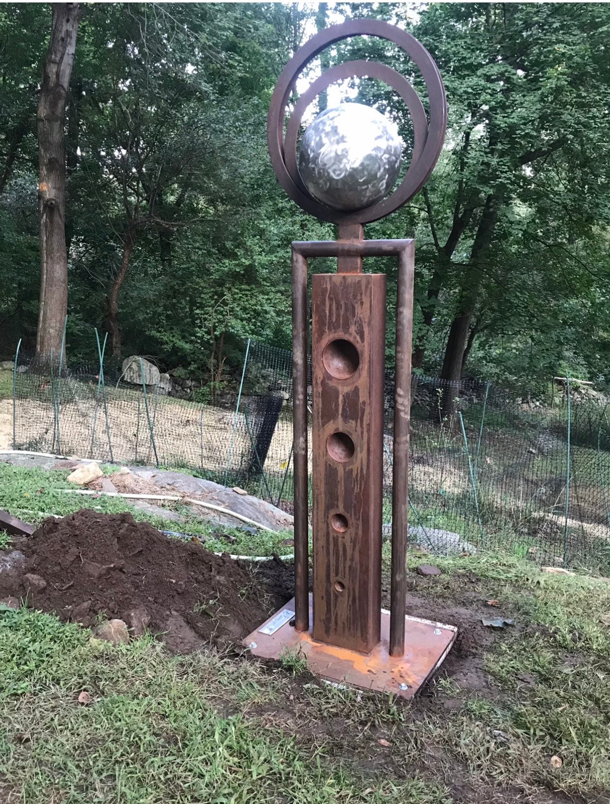 Rusted Steel Artwork, Modern Corten Steel Sculpture, Customizable Lawn ...