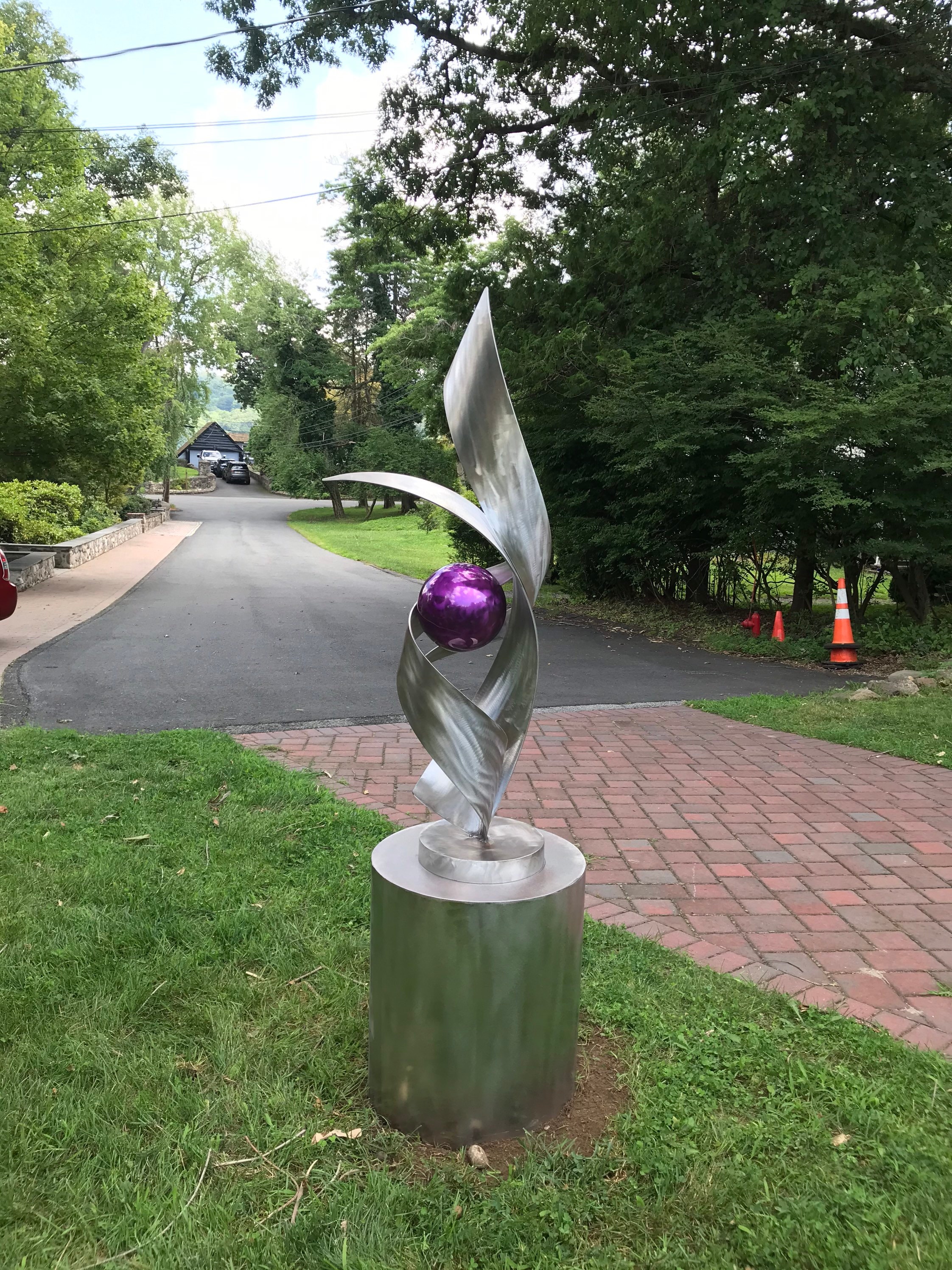 Handcrafted Metal Yard Art, Modern Stainless Steel Sculpture, Unique ...
