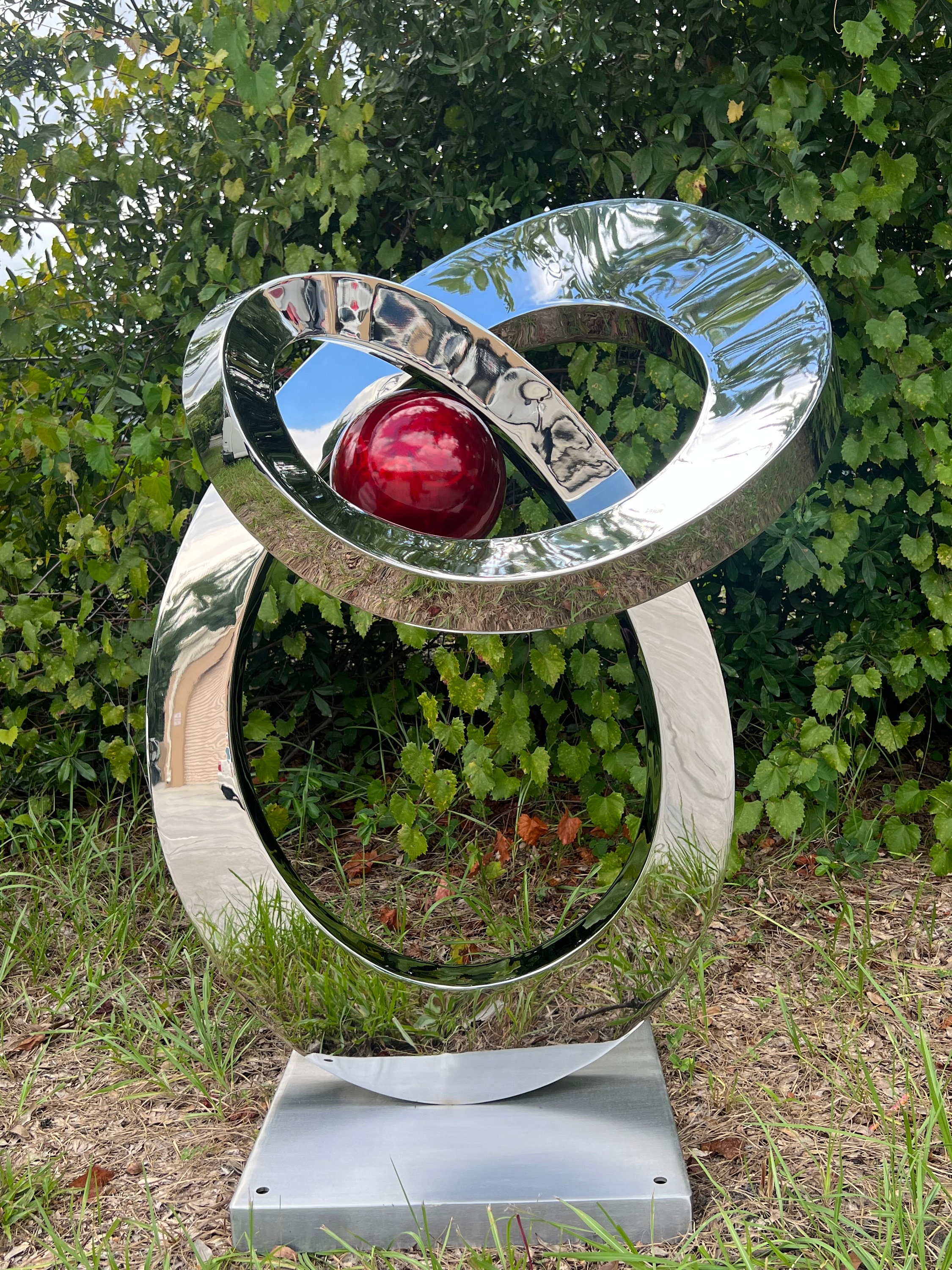 Large Garden Statue, High Polished Stainless Steel Sculpture ...