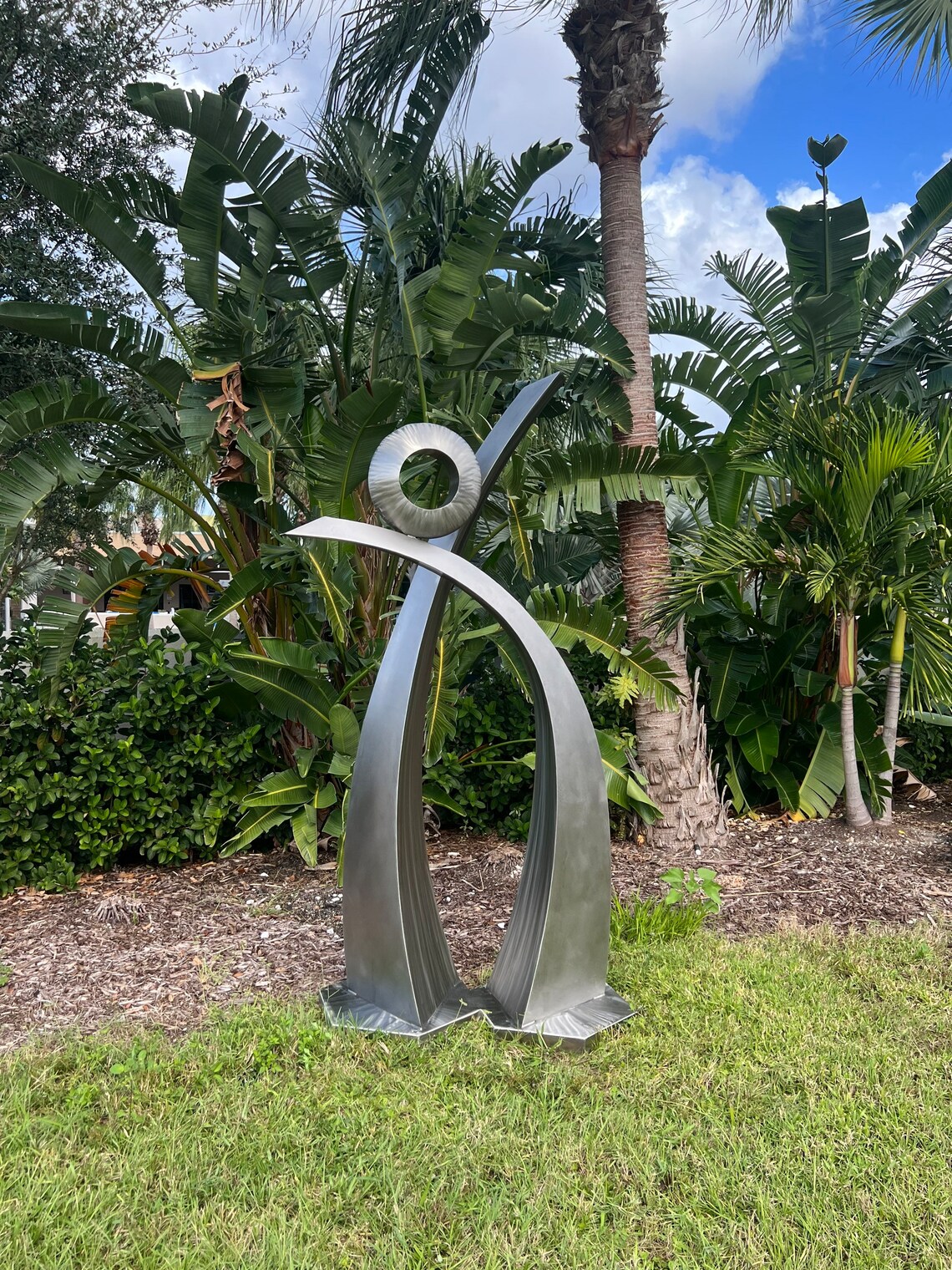 Metal Garden Statue, Abstract Welded Metal Artwork, Outdoor Landscape ...