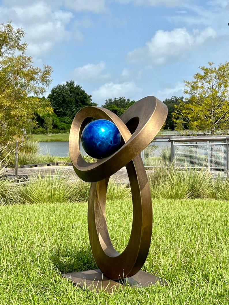 Continuous Loops Brass Outdoor Indoors Yard Sculpture, Minimal Fine Art ...