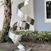 Abstract Ribbon Sculpture, Large Garden Statue, High Polished Stainless ...