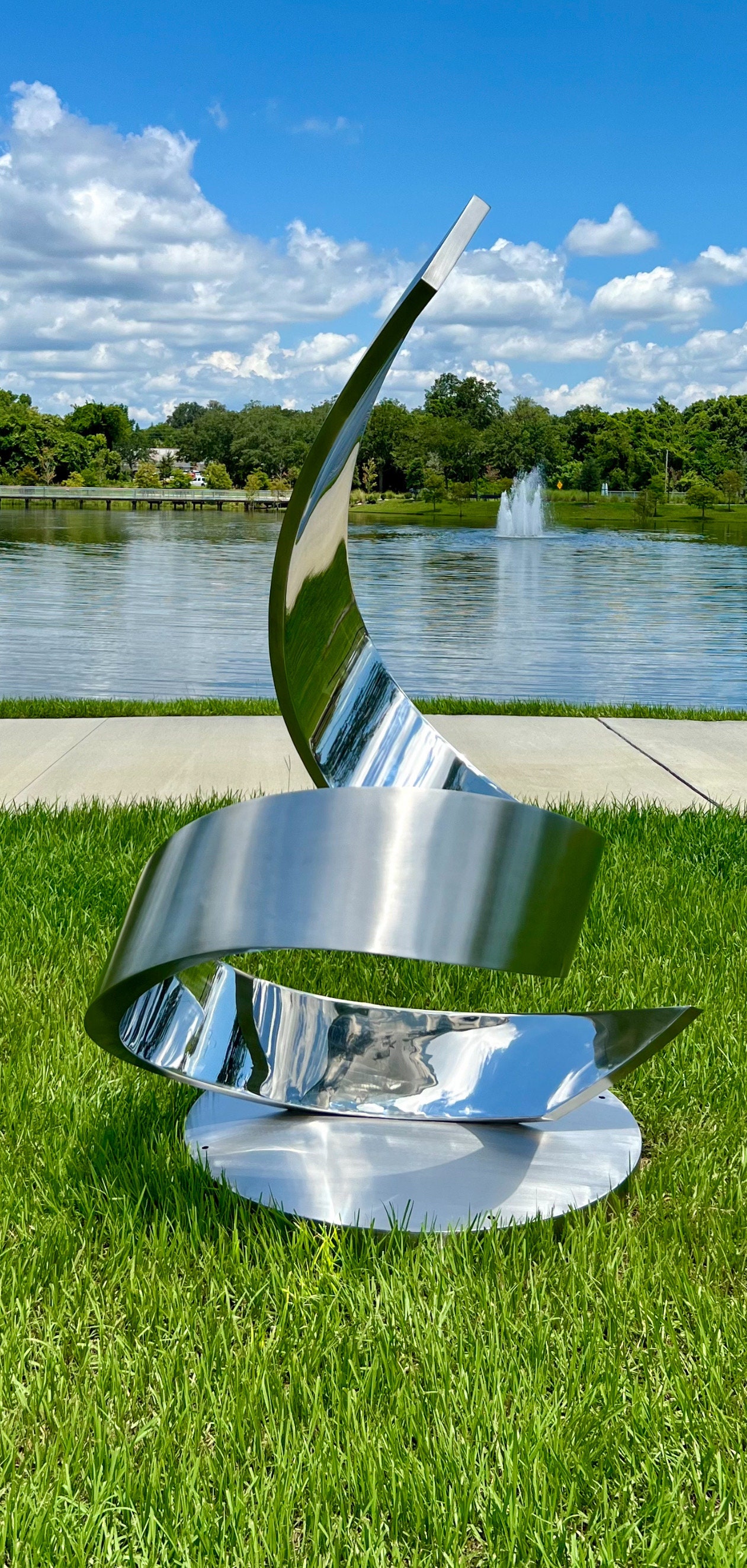 Tension (large Sculpture, Garden Statue, High Polished Stainless Steel ...