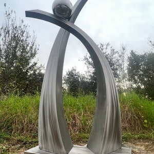 Military-grade Stainless Steel Sculpture, Large Contemporary Metal Yard ...