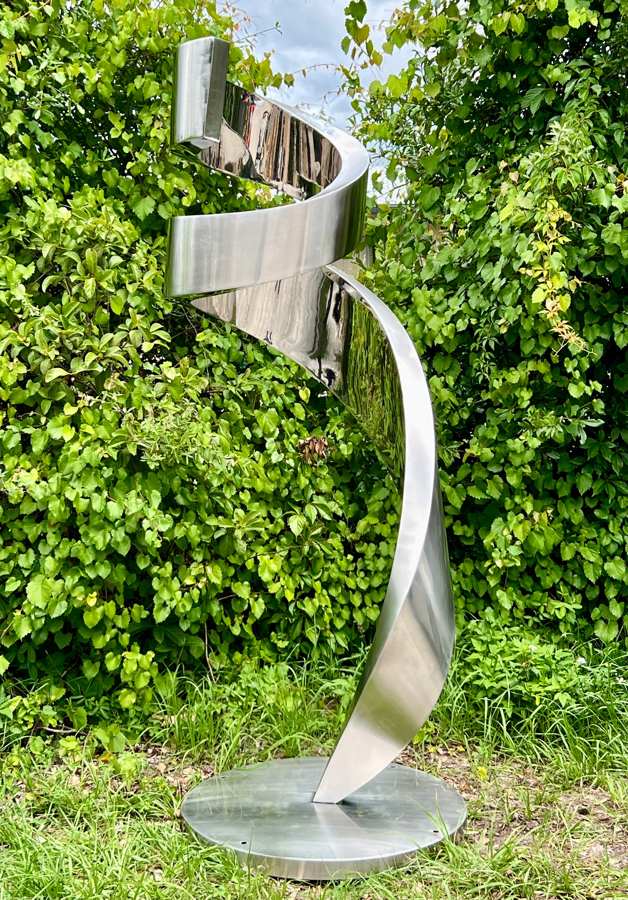 Large Abstract Sculpture, Garden Statue, High Polished Stainless Steel ...