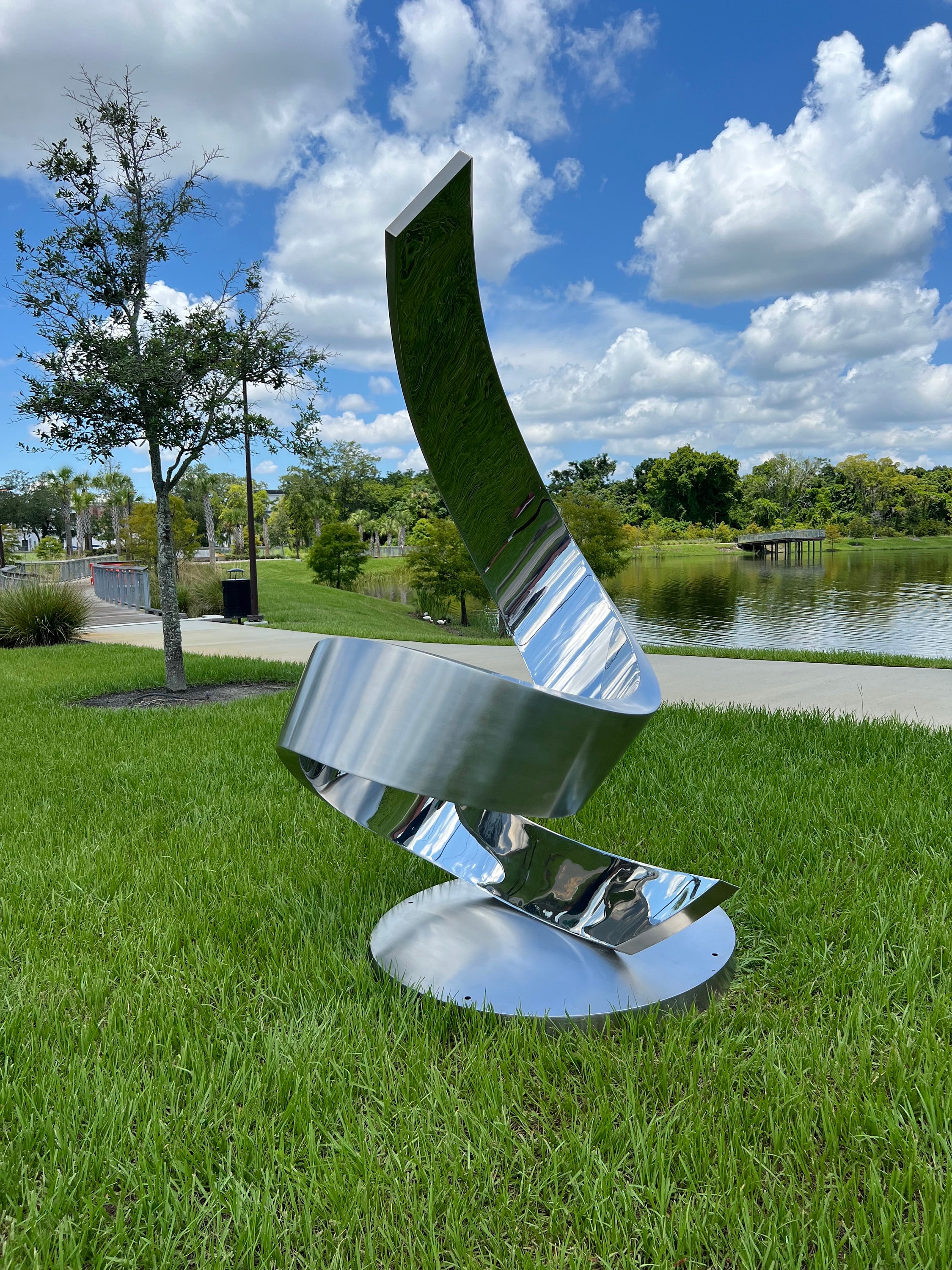 Tension (large Sculpture, Garden Statue, High Polished Stainless Steel ...