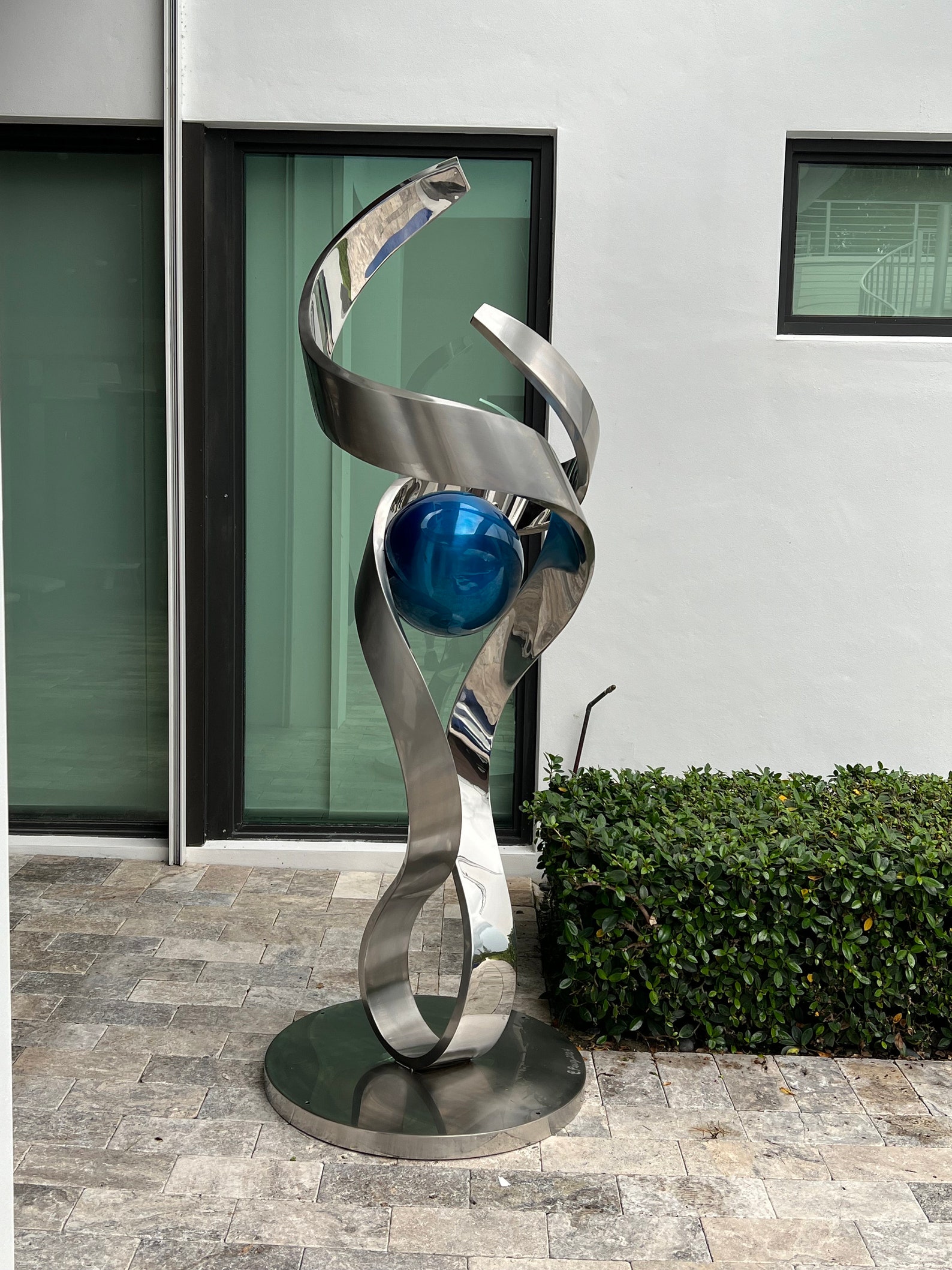 Large Abstract Sculpture, Garden Statue, High Polished Stainless Steel ...