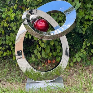 Large Garden Statue, High Polished Stainless Steel Sculpture ...