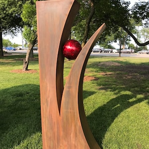 Corten Steel Garden Sculpture, Modern Yard Art - Etsy