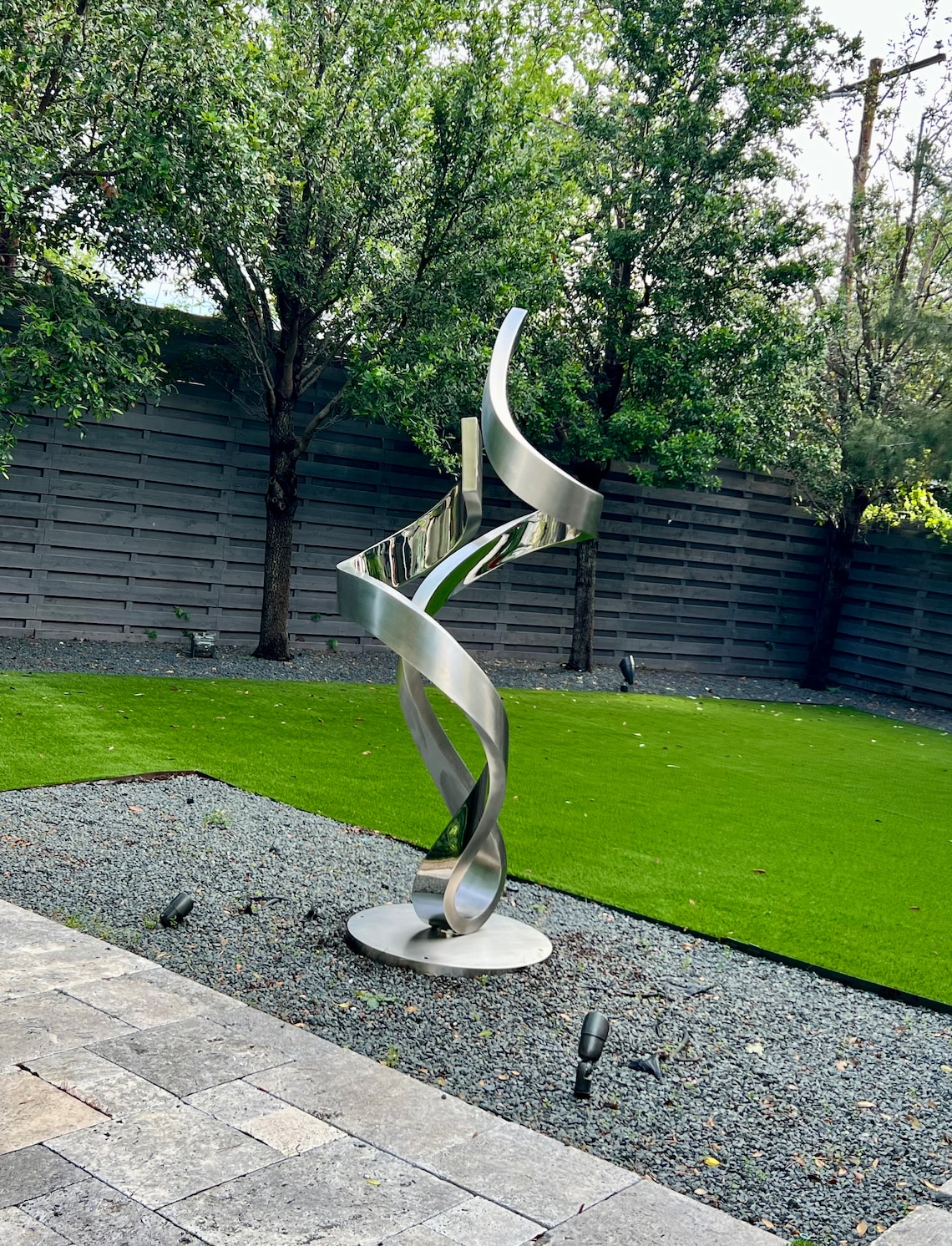 High Polish Stainless Steel Abstract Sculpture, Modern Garden Art ...