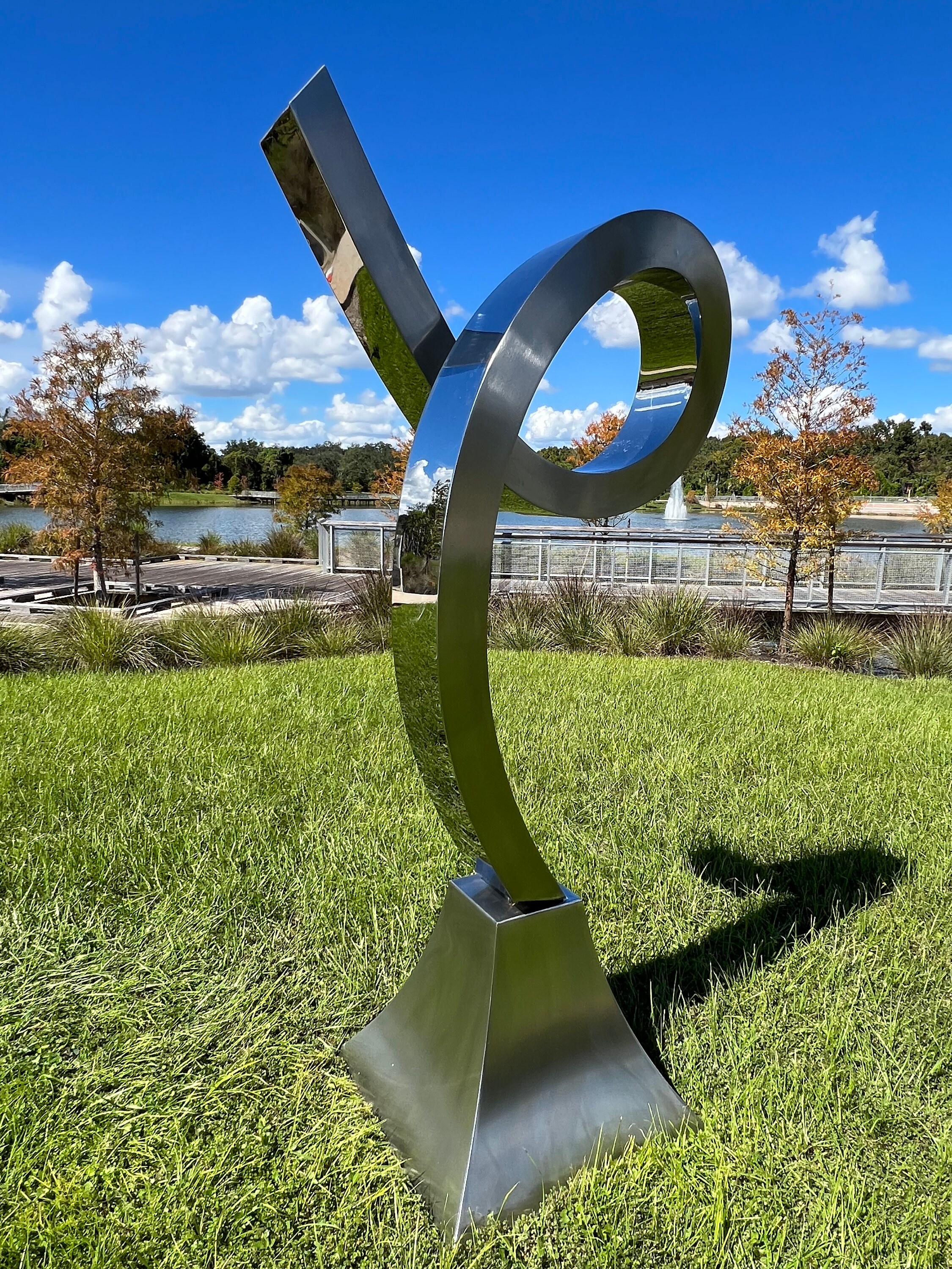 Abstract Sculpture, Large Garden Statue, High Polished Stainless Steel ...