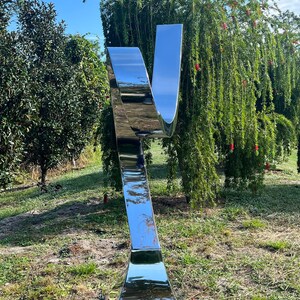 High Polish Metal Sculpture, Large Outdoor Statue, Stainless Steel Art ...