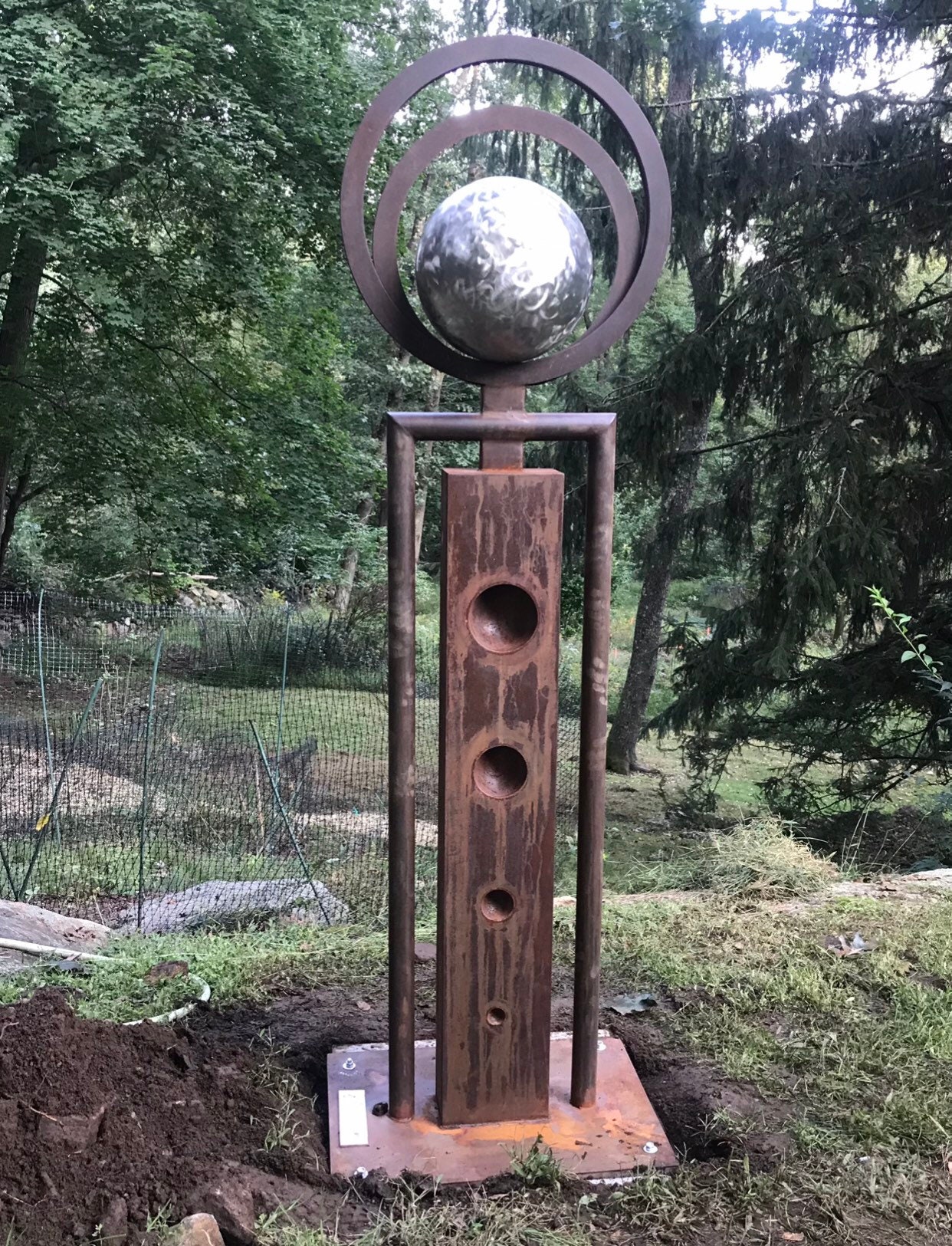 Rusted Steel Artwork, Modern Corten Steel Sculpture, Customizable Lawn ...