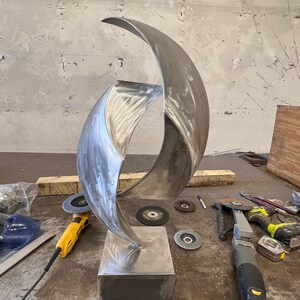 Modern Metal Art, Symbolic Sculpture Gift, Love Piece, Abstract Couple ...