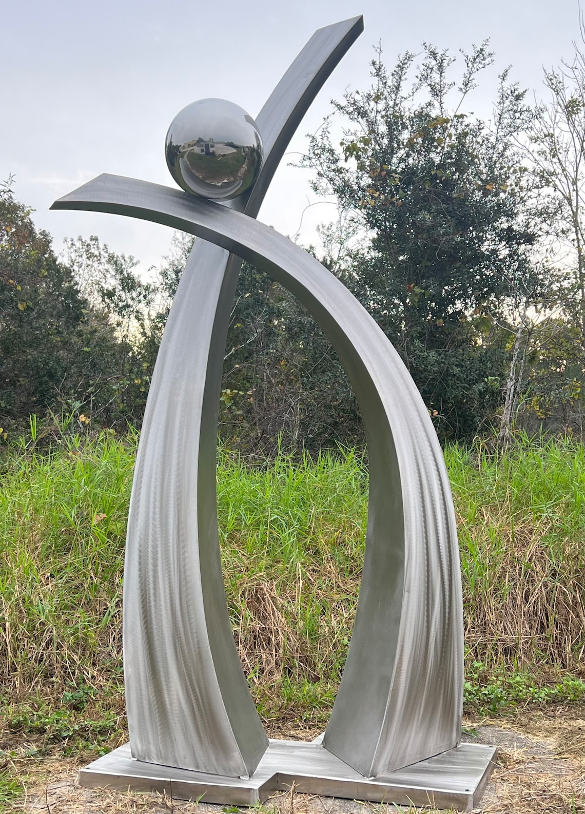 Military-grade Stainless Steel Sculpture, Large Contemporary Metal Yard ...
