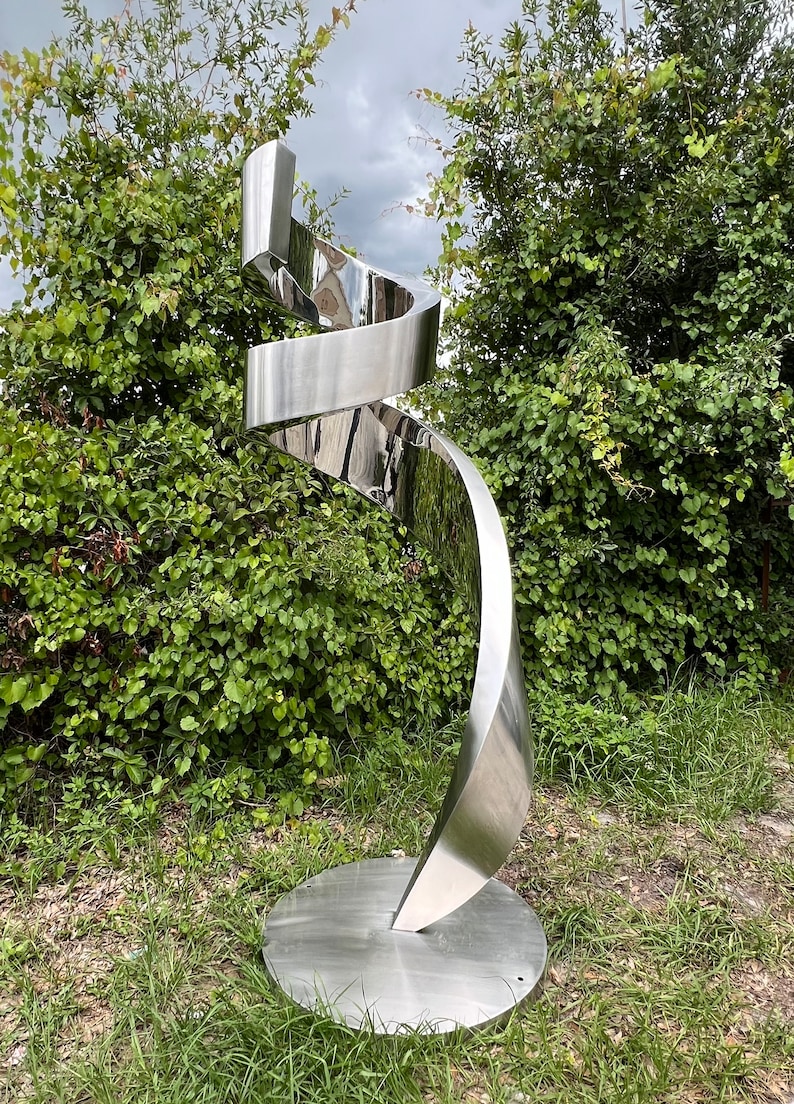 Large Abstract Sculpture, Garden Statue, High Polished Stainless Steel ...