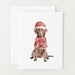 Chocolate Lab Christmas Cards, Watercolor Labrador Retriever With Santa ...