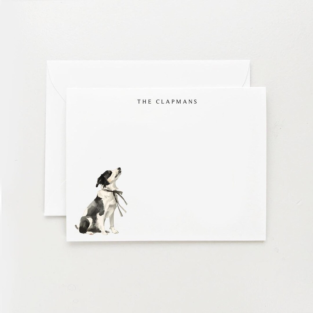 Border Collie Stationery, Personalized Dog Gift, Dog Note Card Set ...