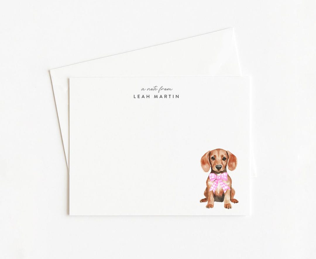 Dachshund Note Card Set: Personalized Dog Stationery Gift - Etsy