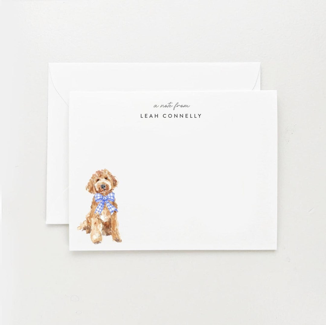 Labradoodle Stationery, Personalized Dog Gift, Set of 12 Note Cards ...