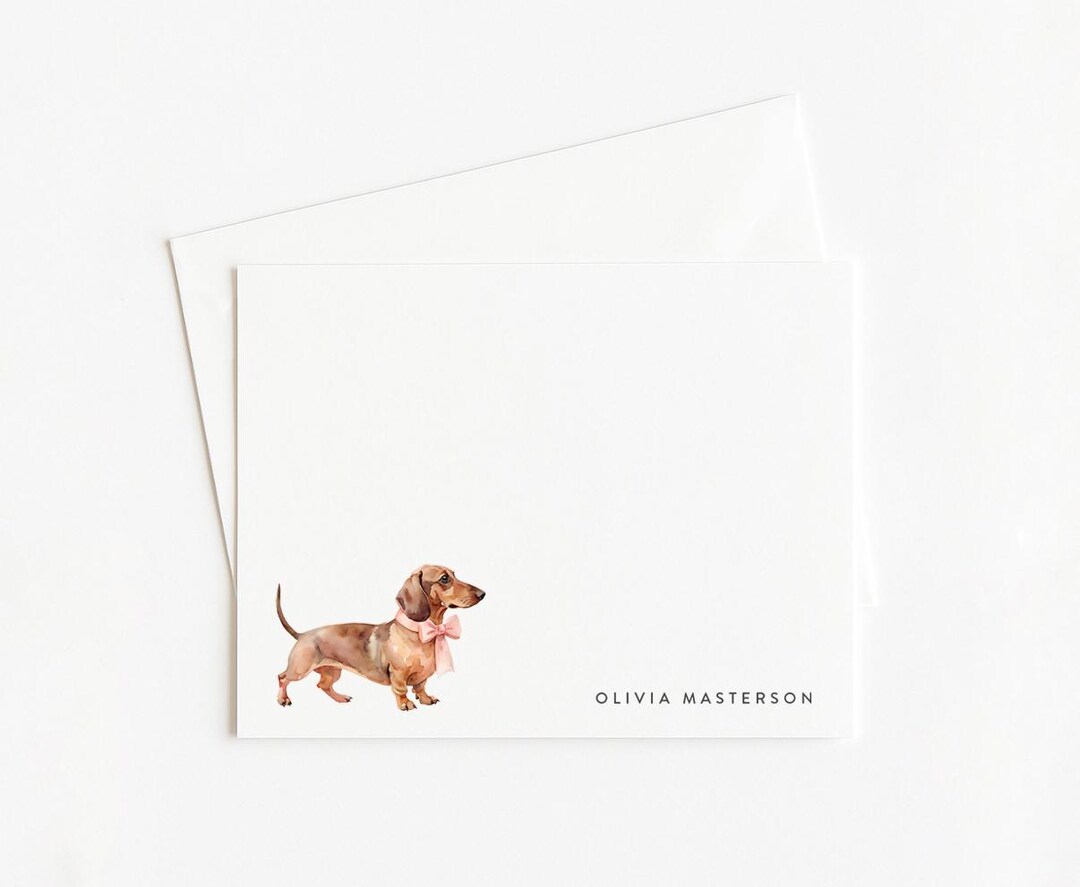 Dachshund Note Card Set: Personalized Dog Stationery - Etsy