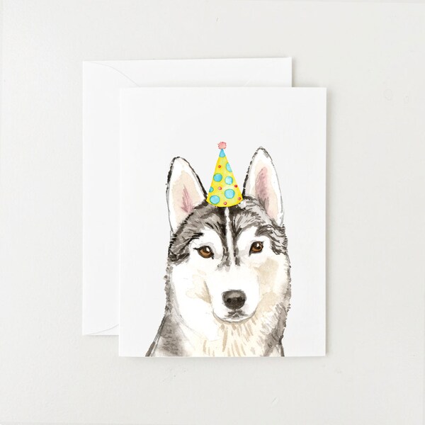 Siberian Husky Birthday Card - Etsy