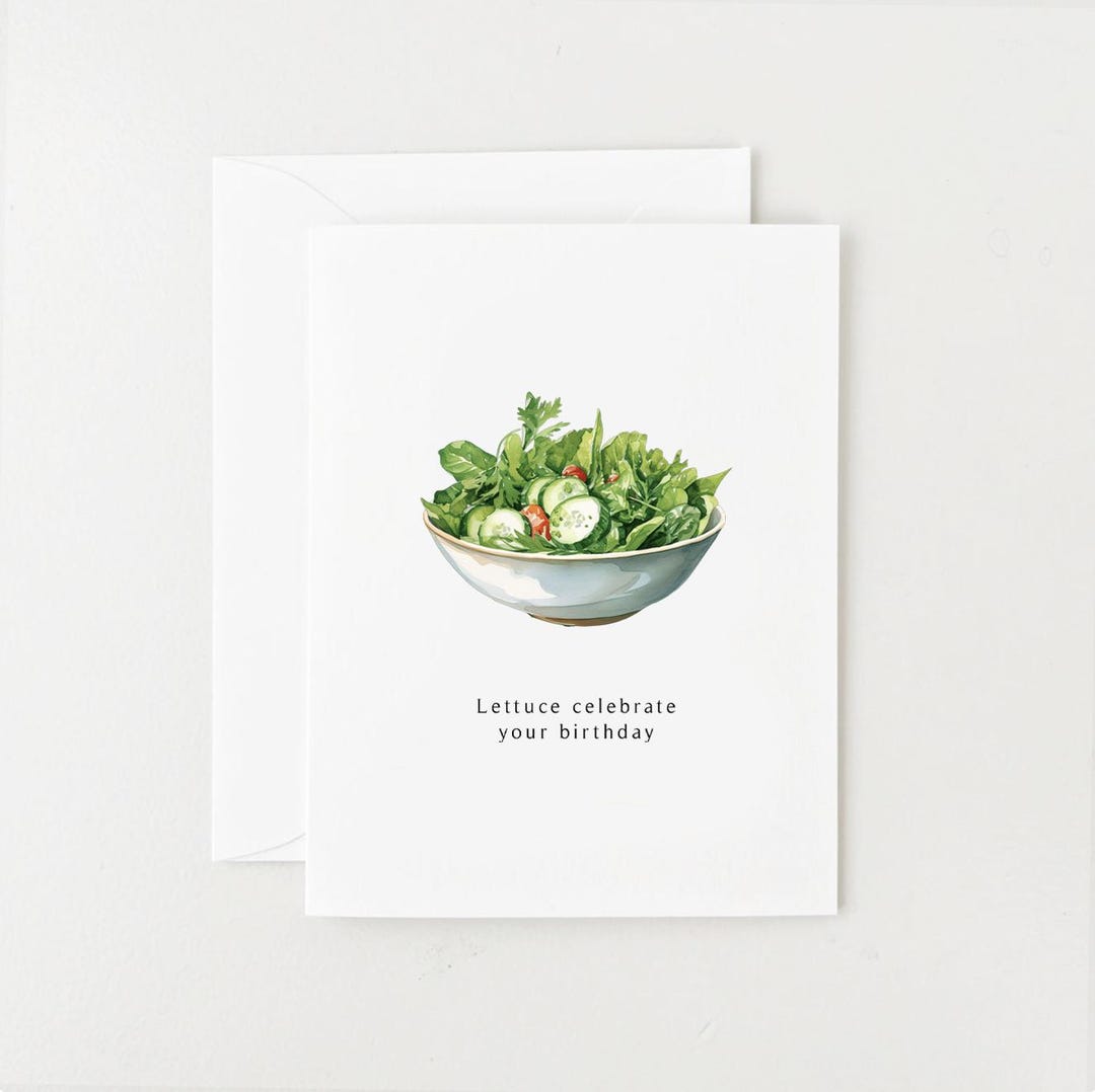 Funny Salad Birthday Card, Lettuce Celebrate Your Birthday - Etsy