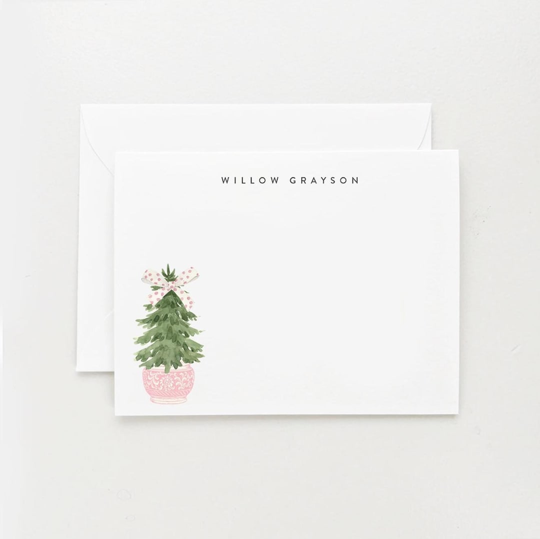 Chinoiserie Christmas Tree Stationery, Personalized Christmas Gift ...