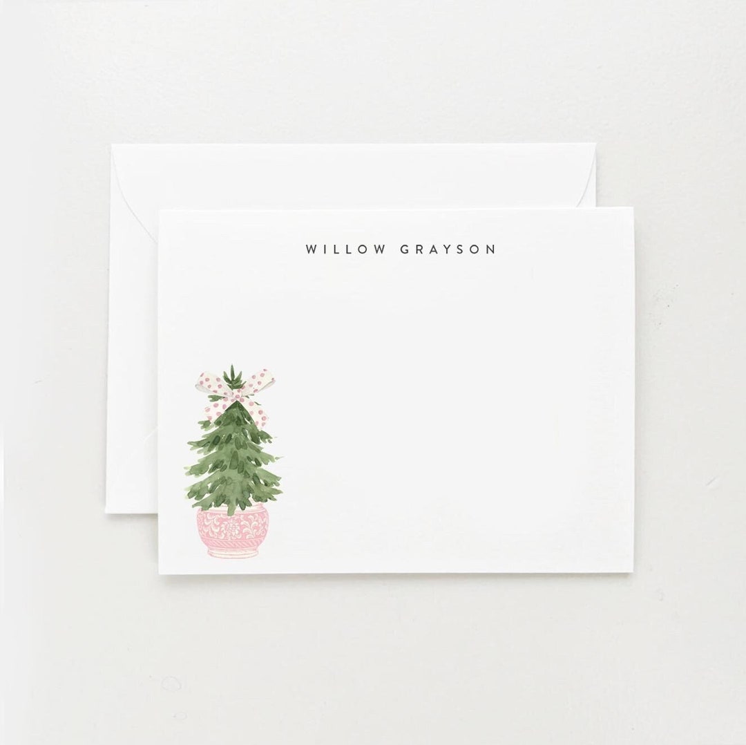 Chinoiserie Christmas Tree Stationery, Personalized Christmas Gift ...