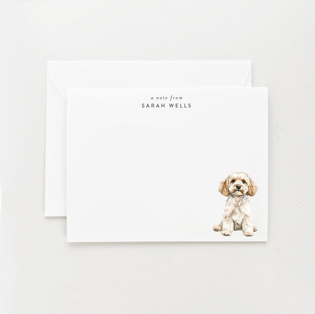 Cockapoo Stationery, Set of 12 Watercolor Dog Note Cards - Etsy