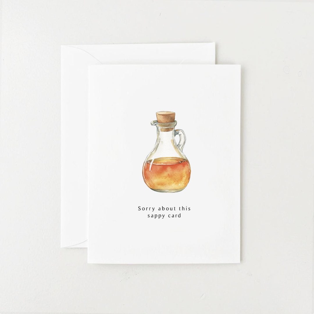 Maple Syrup Card, Funny Watercolor Greeting Card, Sappy Card - Etsy