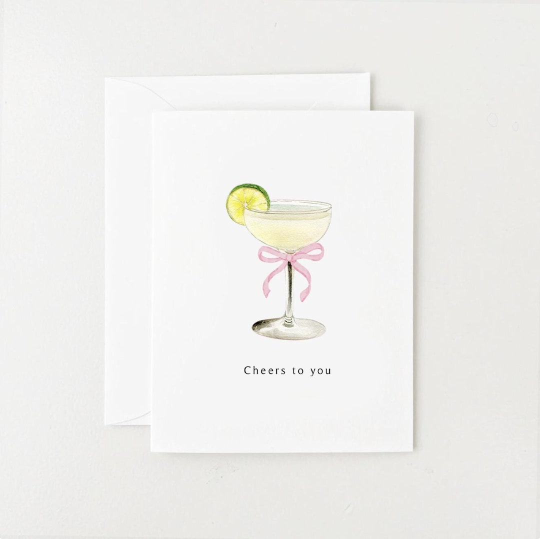 Margarita Congratulations Card, Congrats Cheers Watercolor Greeting ...