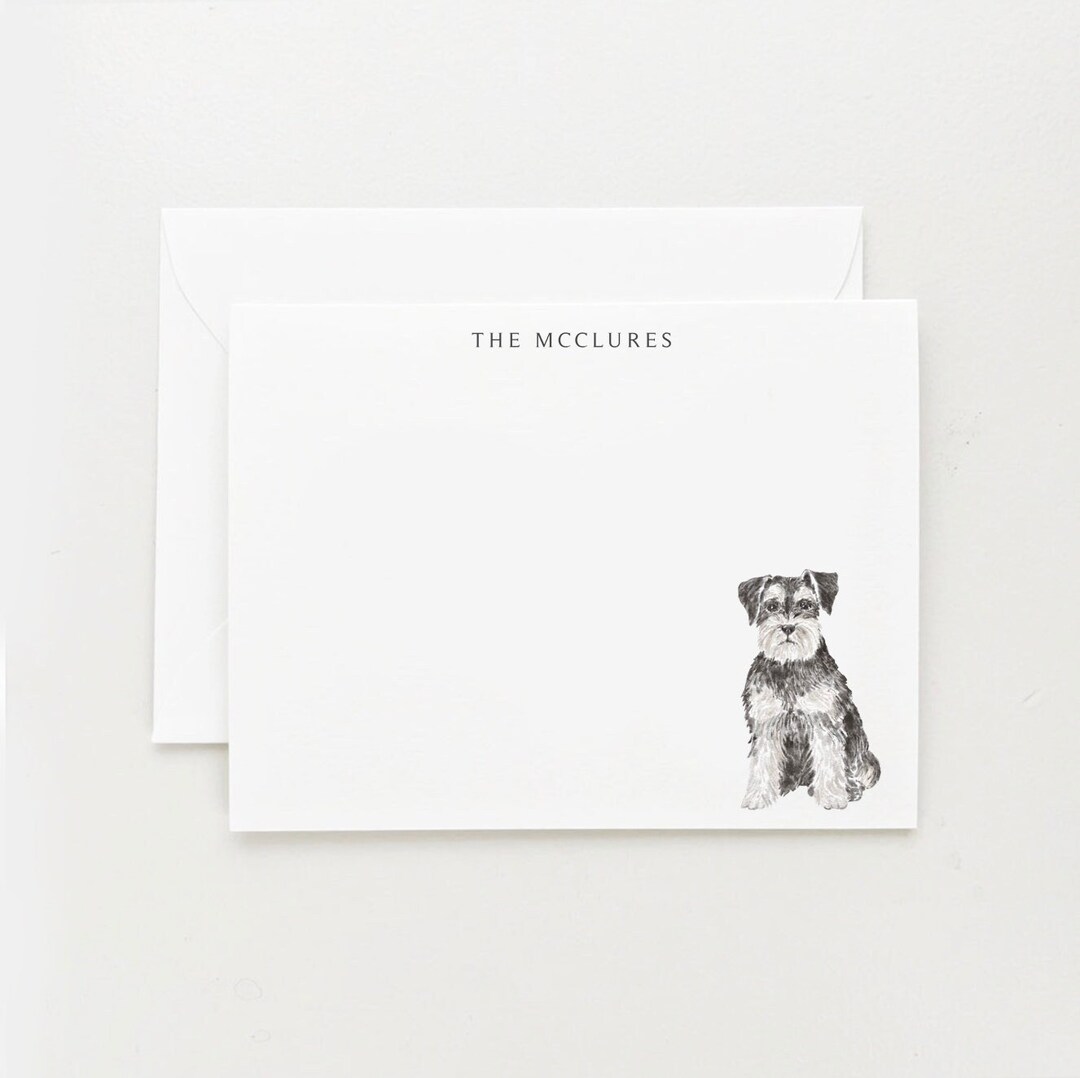 Schnauzer Stationery Personalized Gift Dog Note Card Set - Etsy