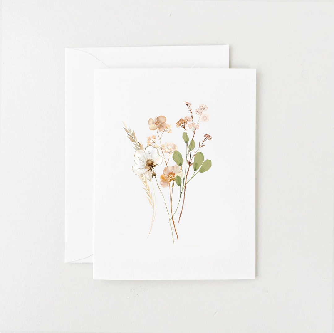 Botanical Birthday Card, Friendship Card, Thank You Cards, Botanical ...