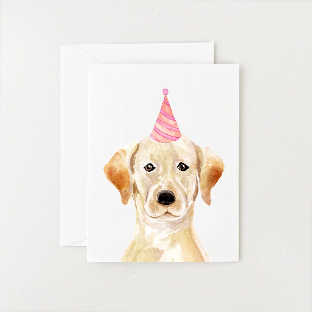 Labrador Birthday Card, Dog Greeting Card Set, Blank Card for Birthday ...