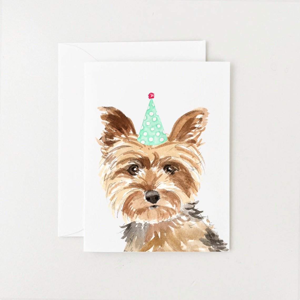 Yorkie Birthday Card, Dog Greeting Card Set, Blank Card for Birthday ...