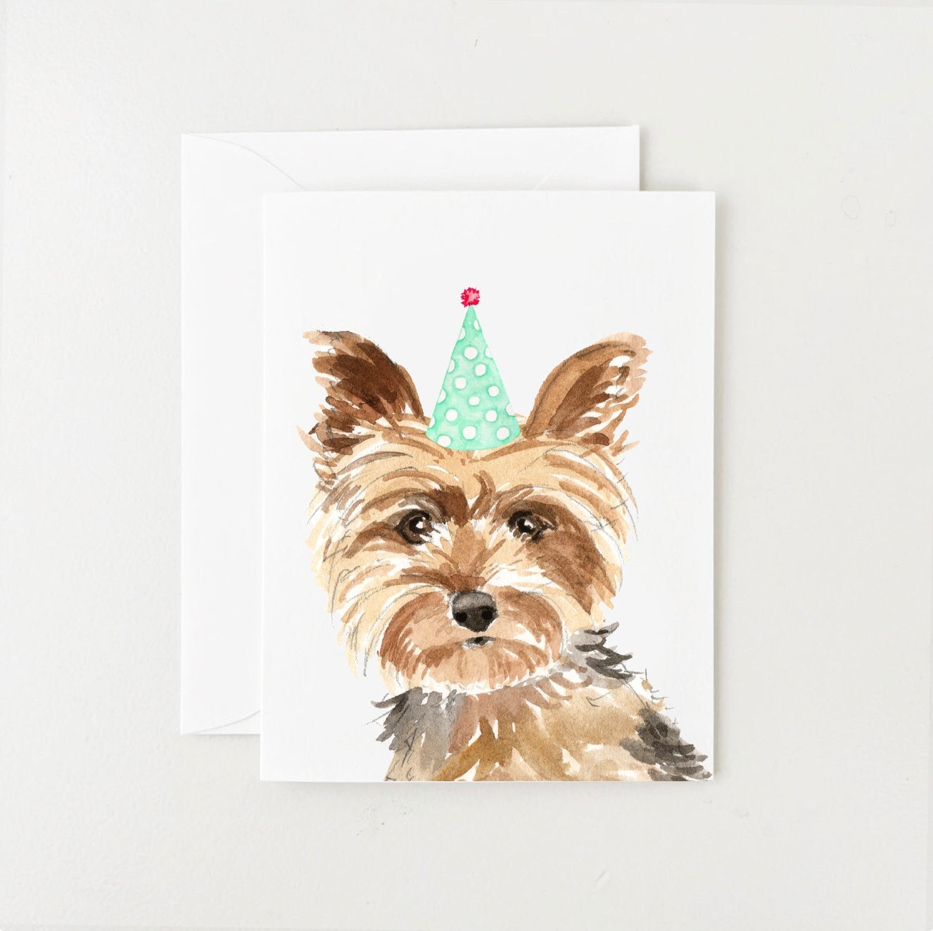 Yorkie Birthday Card, Dog Greeting Card Set, Blank Card for Birthday ...