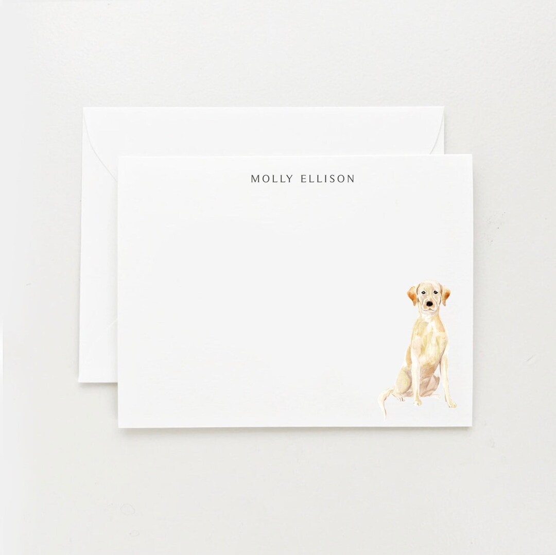 Labrador Retriever Stationery, Personalized Gift, Yellow Lab Dog Note ...
