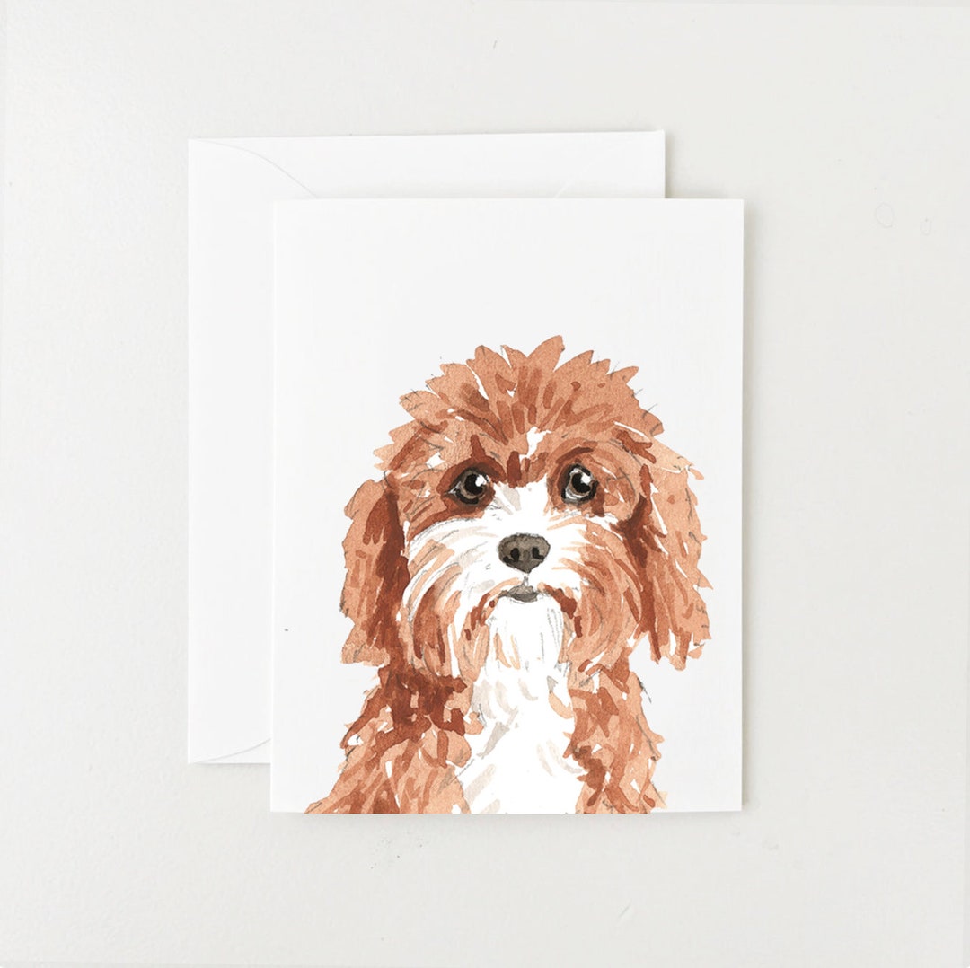 Cavapoo Card, Dog Birthday Card, Blank Card, Thank You Card Stationery ...