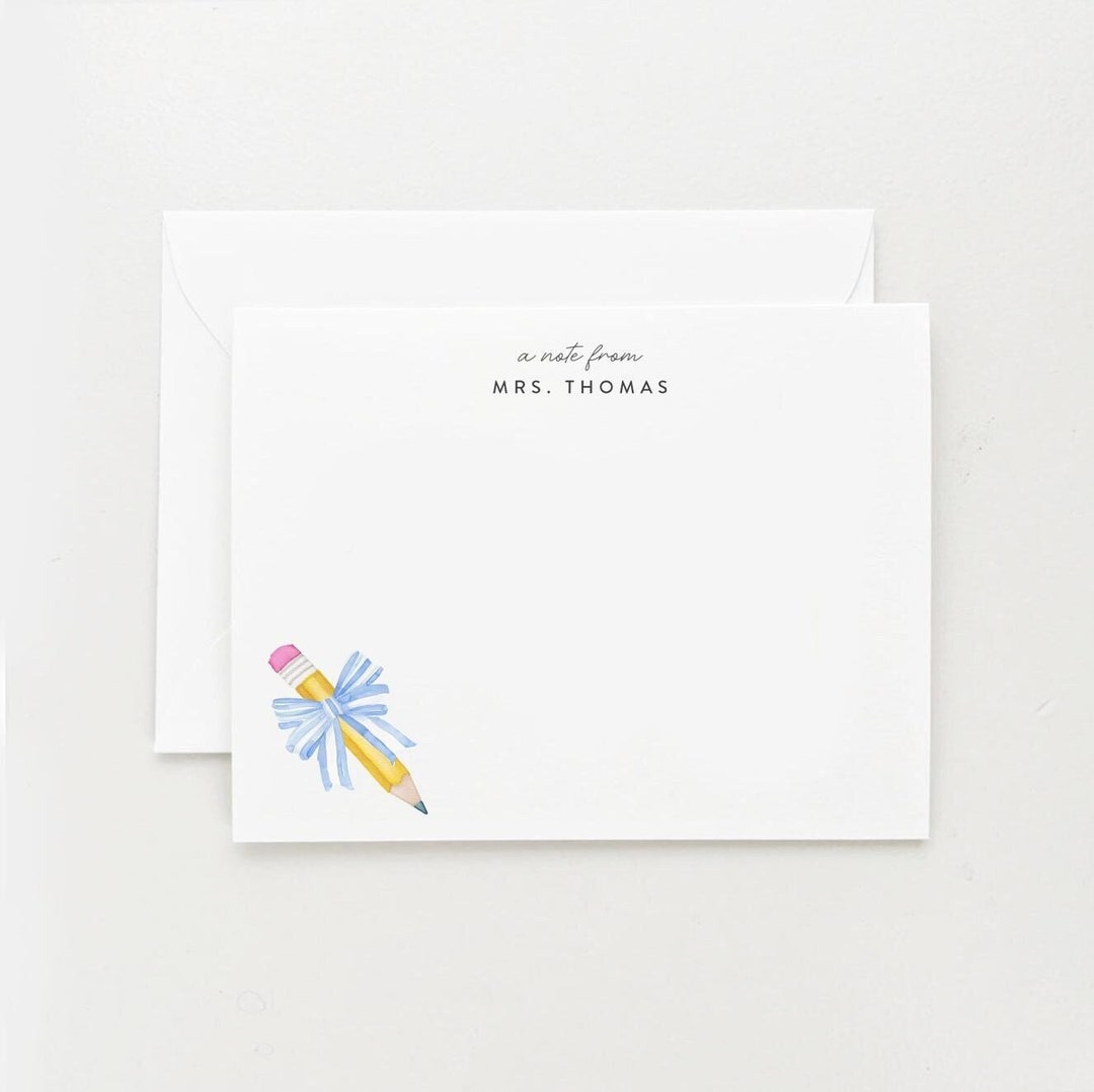 Personalized Teacher Note Card Set: Monogrammed Stationery Gift - Etsy