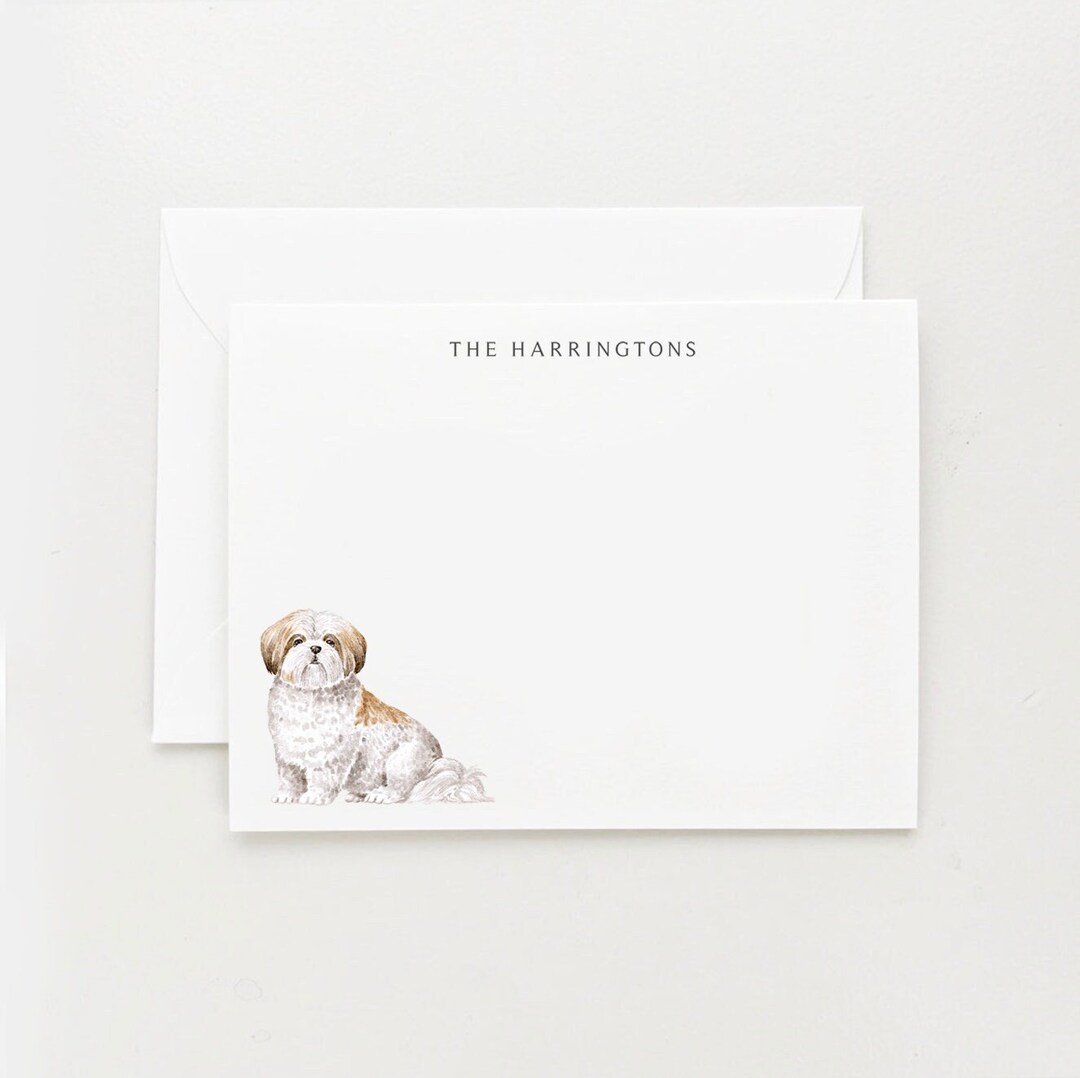 Shih Tzu Stationery, Personalized Dog Gift, Dog Note Card Set, Shih Tzu ...
