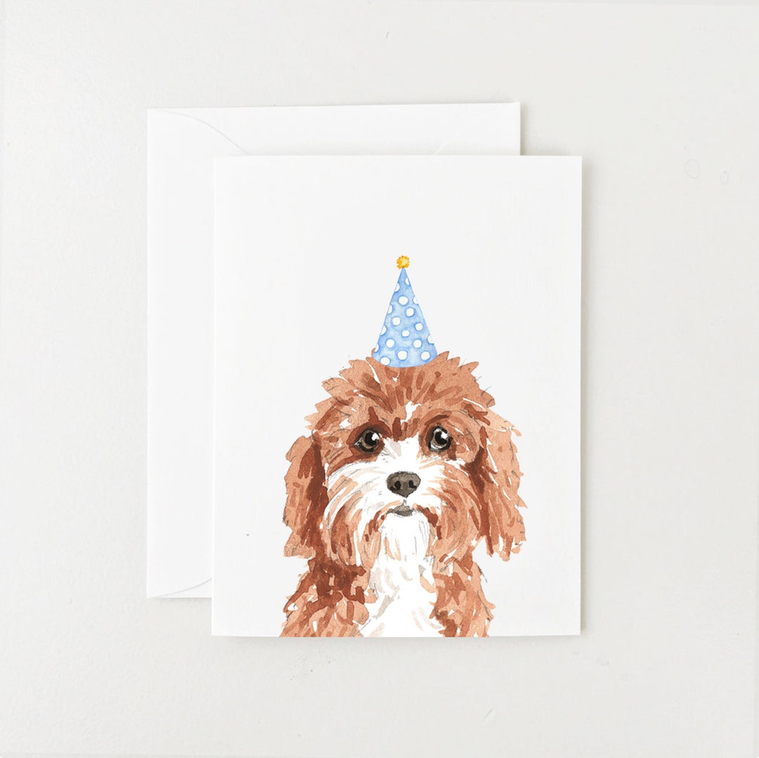 Cavapoo Card Dog Birthday Card Blank Card for Birthday - Etsy