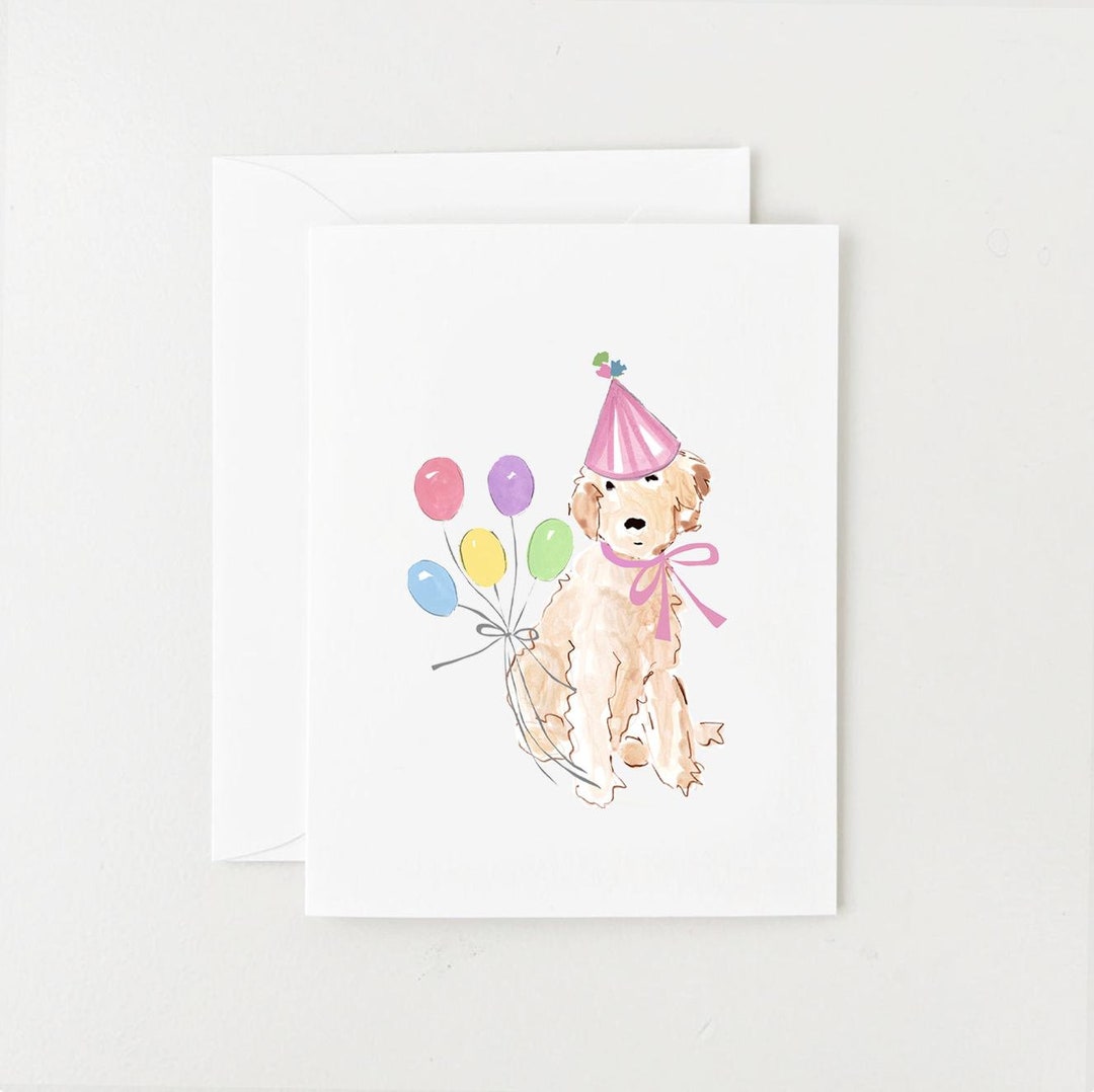 Labradoodle Birthday Card, Dog Birthday Card, Goldendoodle, Australian ...