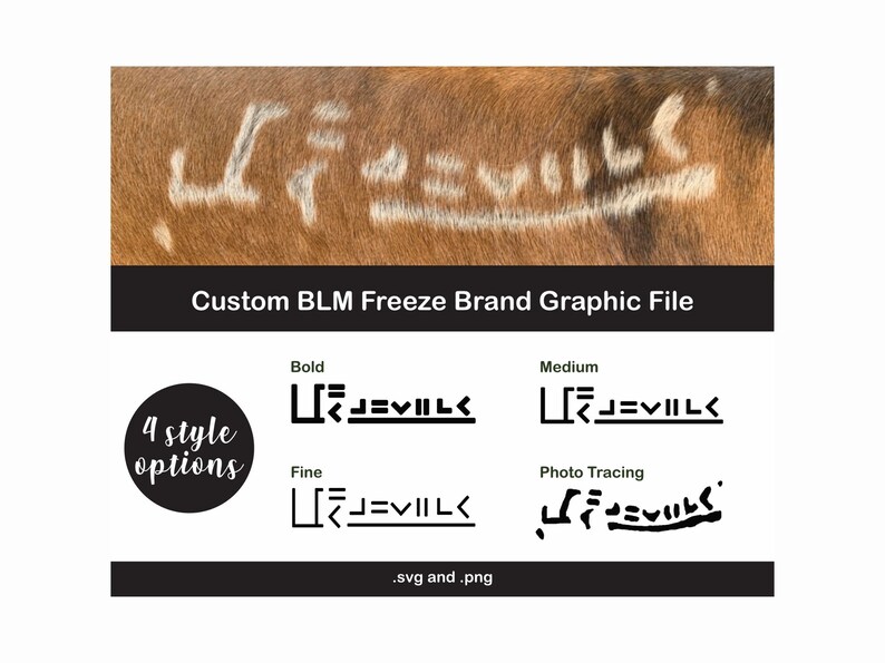 Custom BLM Mustang or Burro Freeze Brand Freeze Mark Graphic File - Etsy