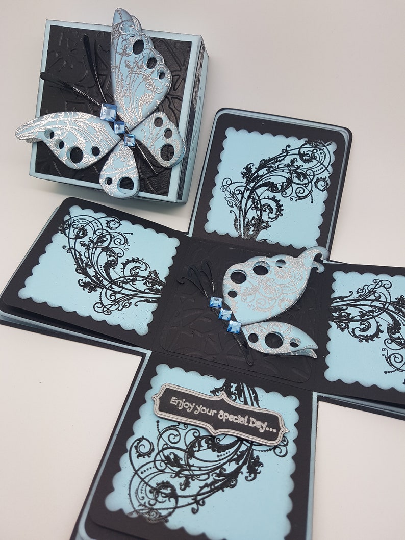 Butterfly Exploding Box Card pick your color | Etsy