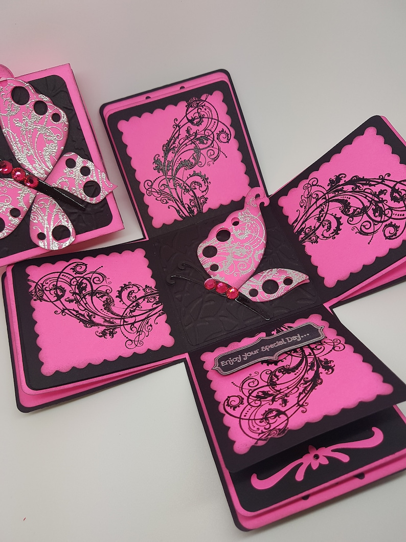 Butterfly Exploding Box Card pick your color | Etsy