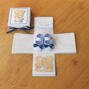 Christening Day Baby Boy Exploding Box Card - Etsy