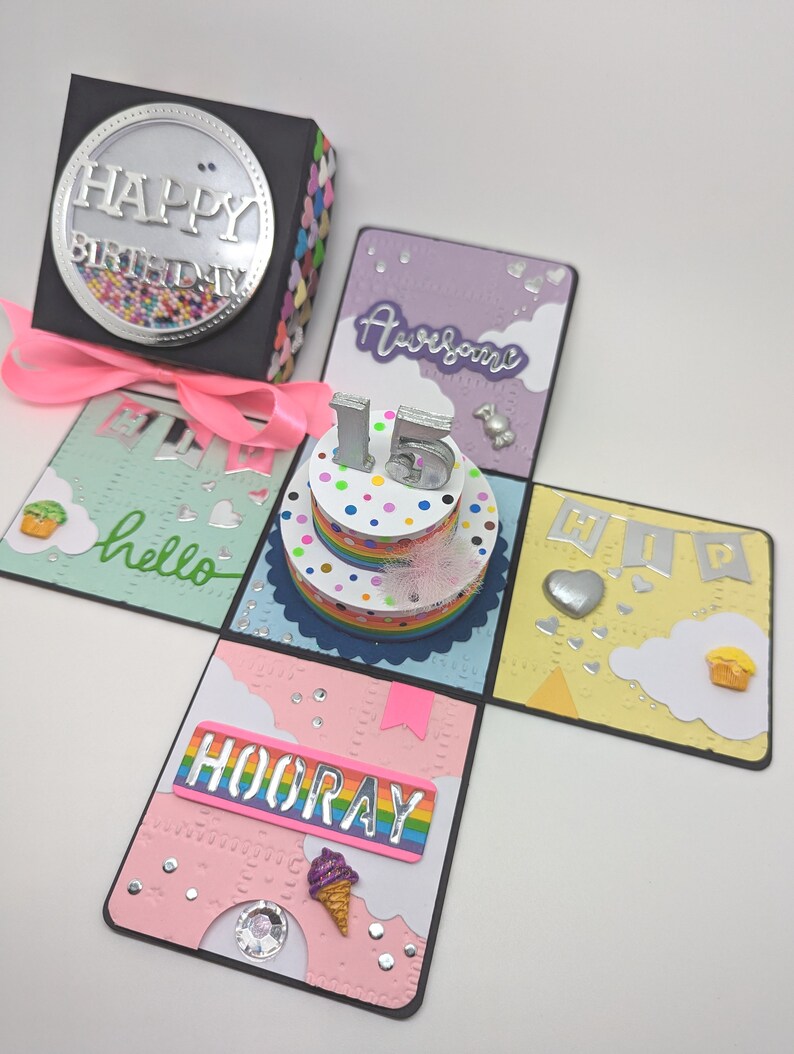 Birthday Cake Exploding Box Card - Etsy